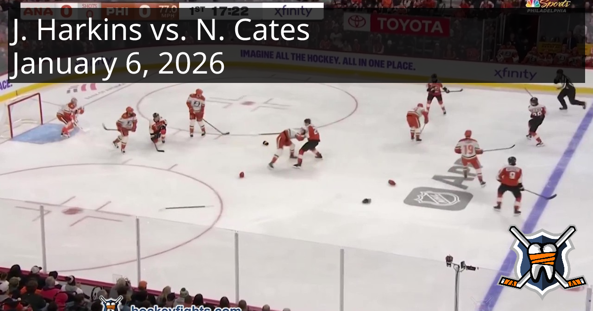 Jansen Harkins vs. Noah Cates, January 6, 2026 - Anaheim Ducks vs ...