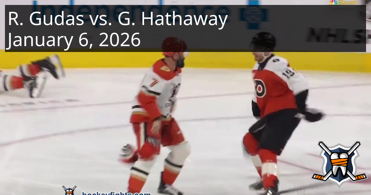 Radko Gudas vs. Garnet Hathaway, January 6, 2026 - Anaheim Ducks vs ...