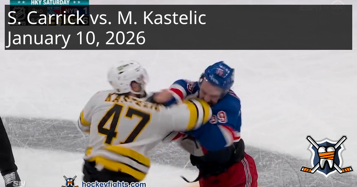 Sam Carrick vs. Mark Kastelic, January 10, 2026 - New York Rangers vs ...