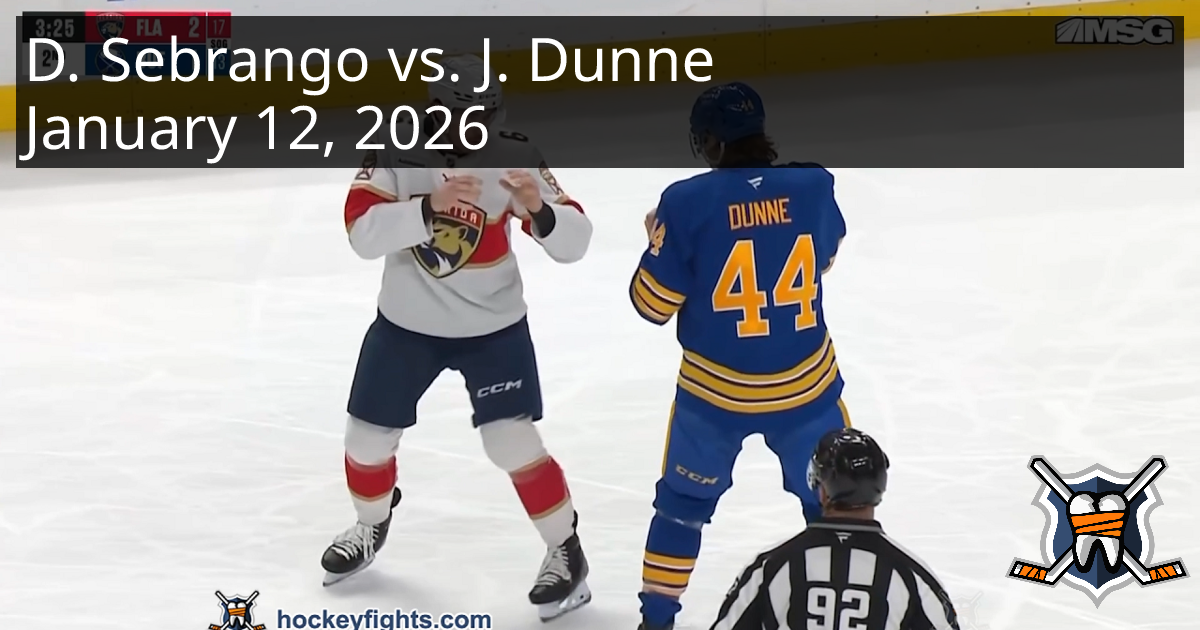 Donovan Sebrango vs. Josh Dunne, January 12, 2026 - Florida Panthers vs ...
