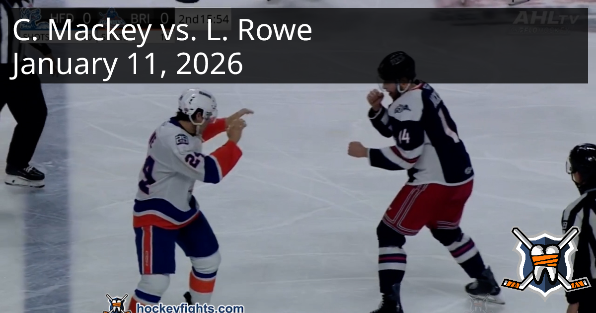 Connor Mackey vs. Luke Rowe, January 11, 2026 - Hartford Wolf Pack vs ...