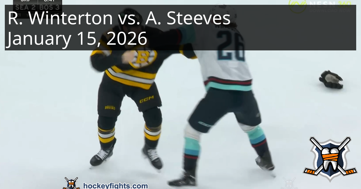 Ryan Winterton vs. Alexander Steeves, January 15, 2026 - Seattle Kraken ...