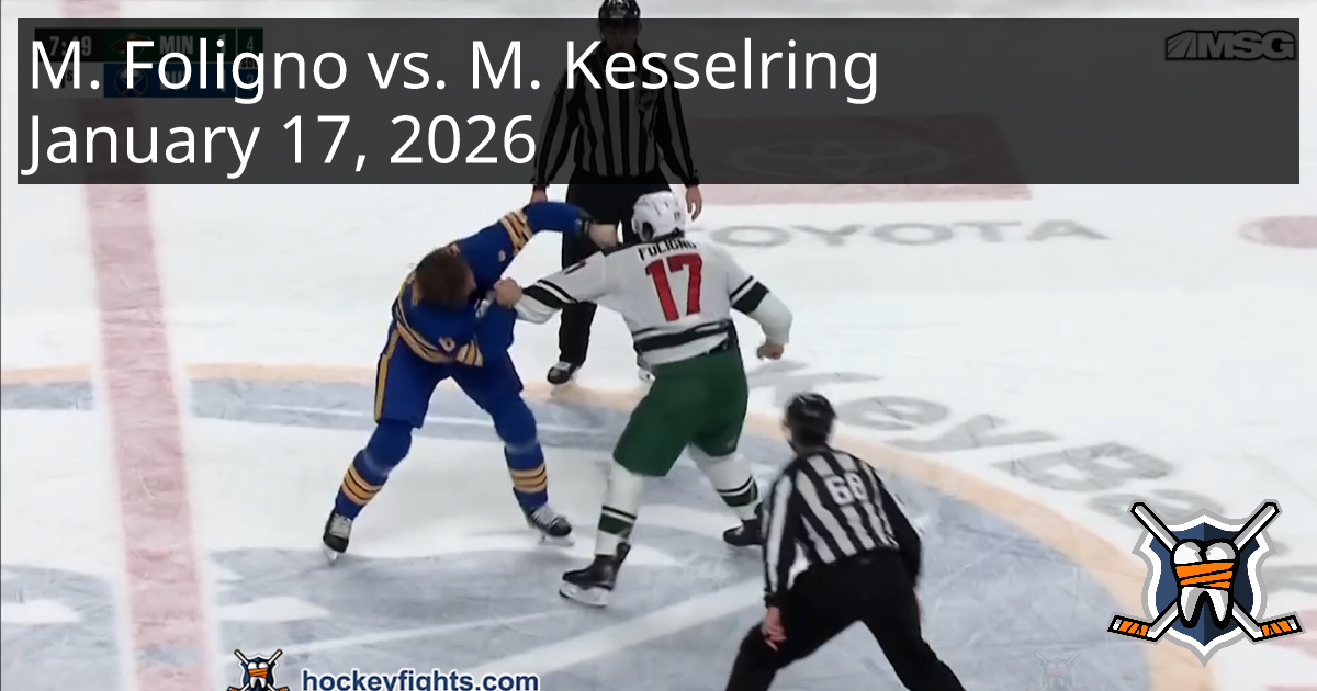Marcus Foligno vs. Michael Kesselring, January 17, 2026 - Minnesota ...