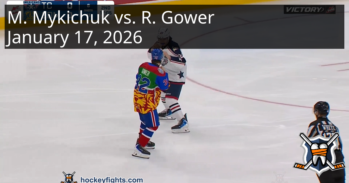 Mason Mykichuk vs. Ryan Gower, January 17, 2026 - Tri-City Americans vs ...