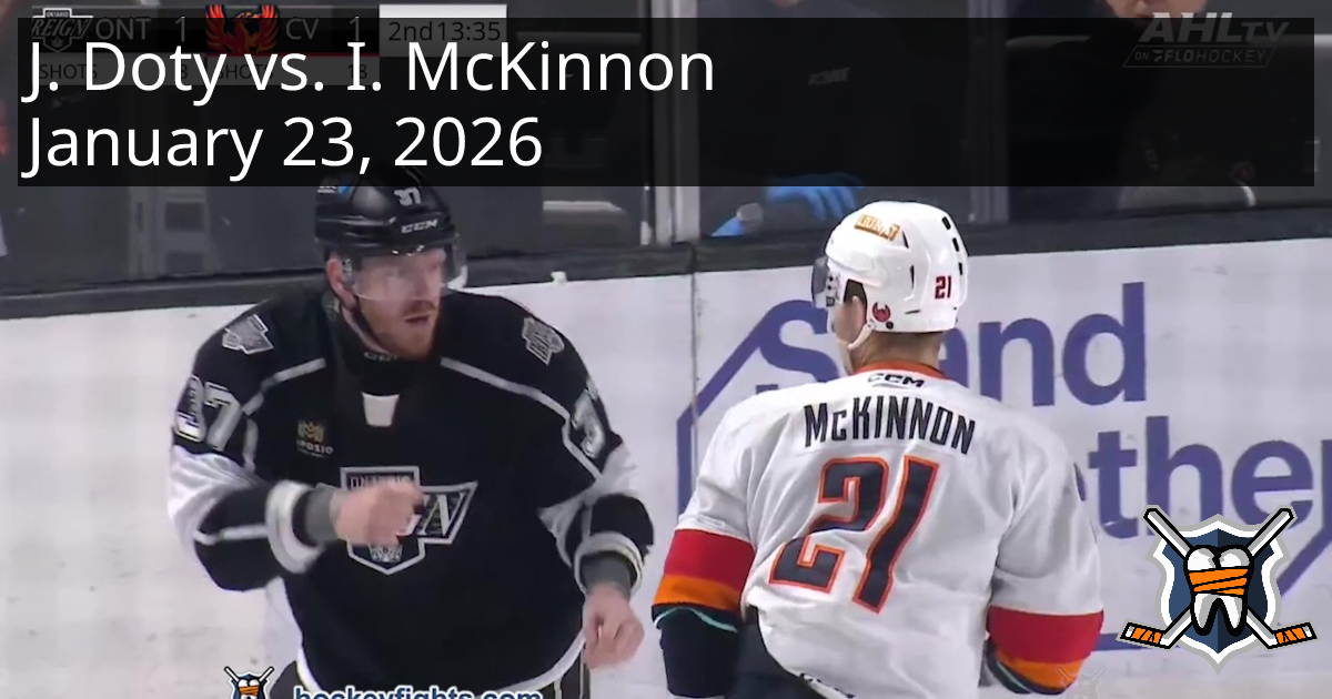 Jacob Doty vs. Ian McKinnon, January 23, 2026 - Ontario Reign vs ...
