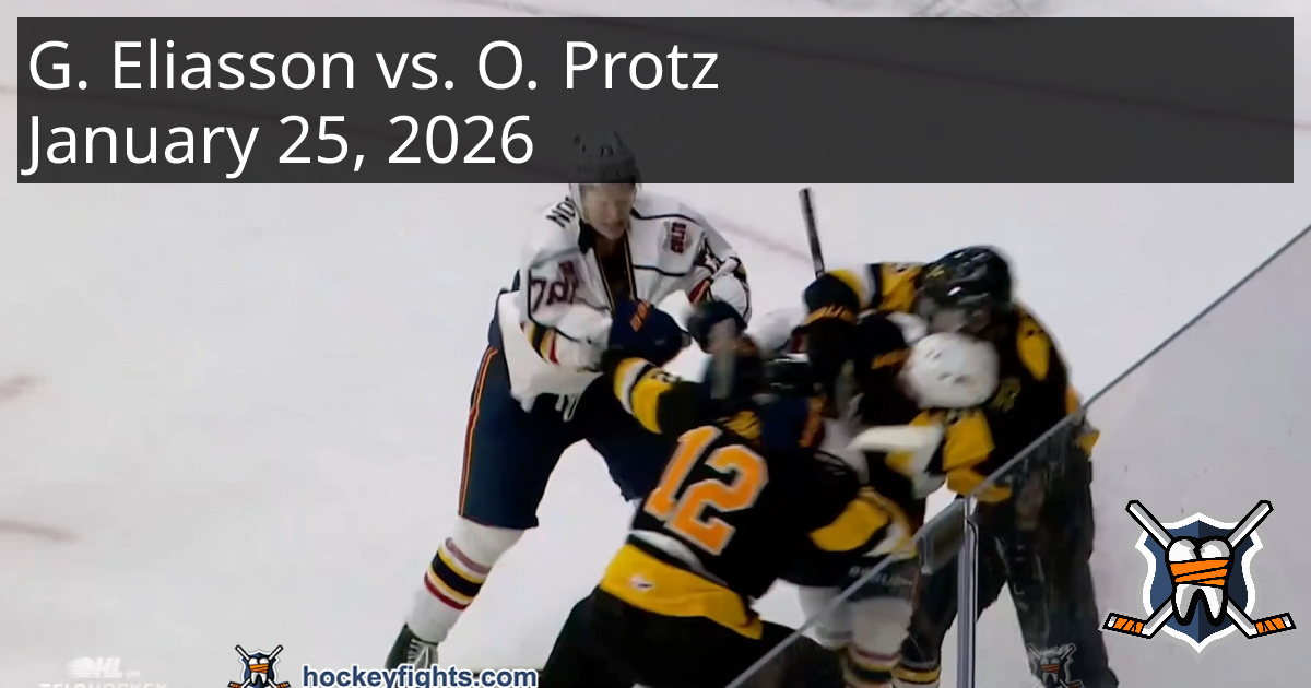 Gabriel Eliasson vs. Owen Protz, January 25, 2026 - Barrie Colts vs ...