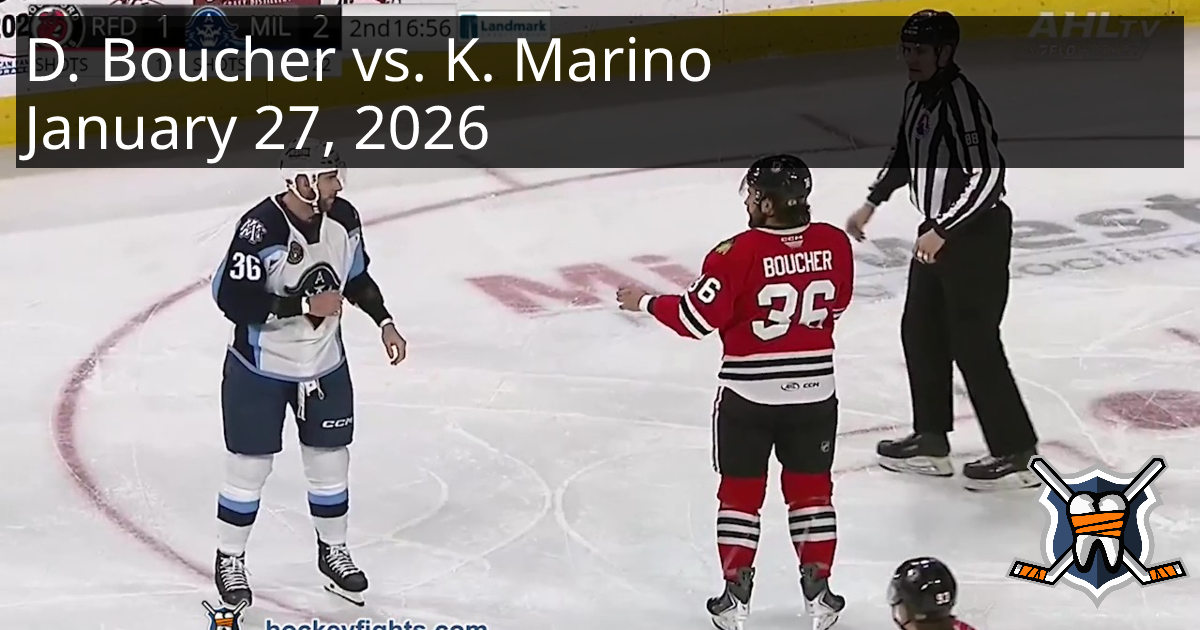Dillon Boucher vs. Kyle Marino, January 27, 2026 - Rockford IceHogs vs ...