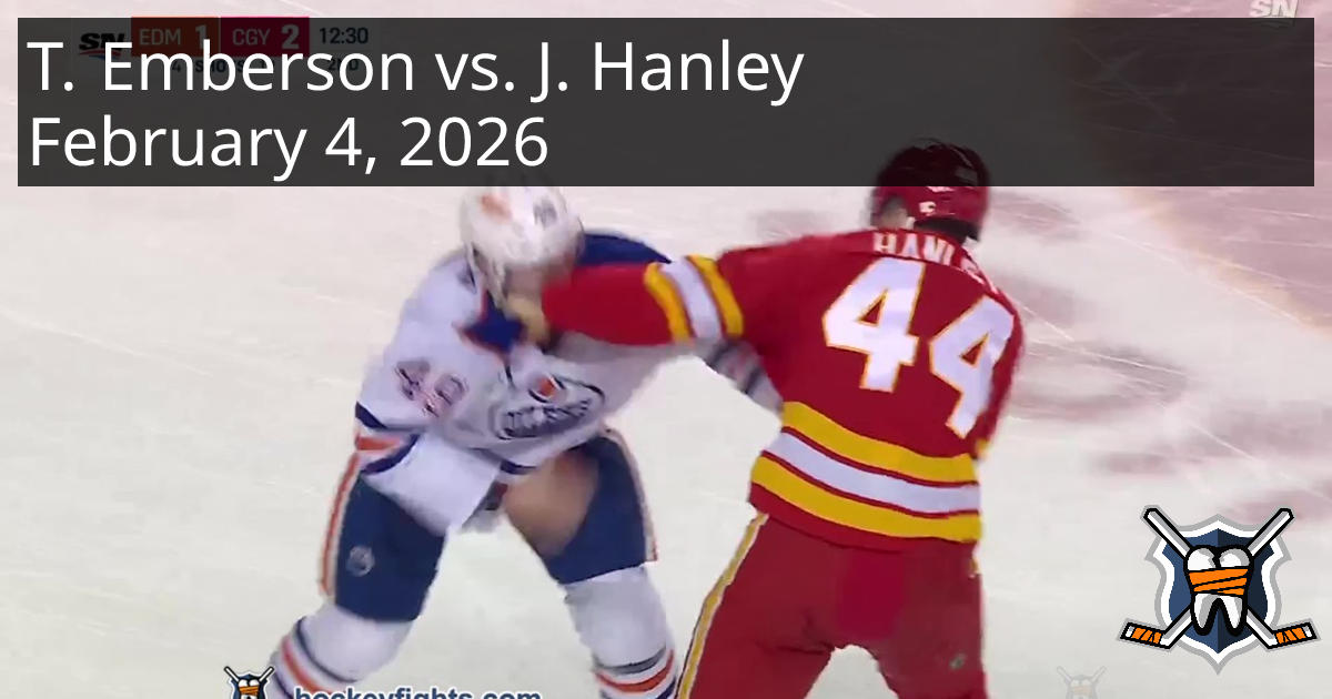 Ty Emberson vs. Joel Hanley, February 4, 2026 - Edmonton Oilers vs ...
