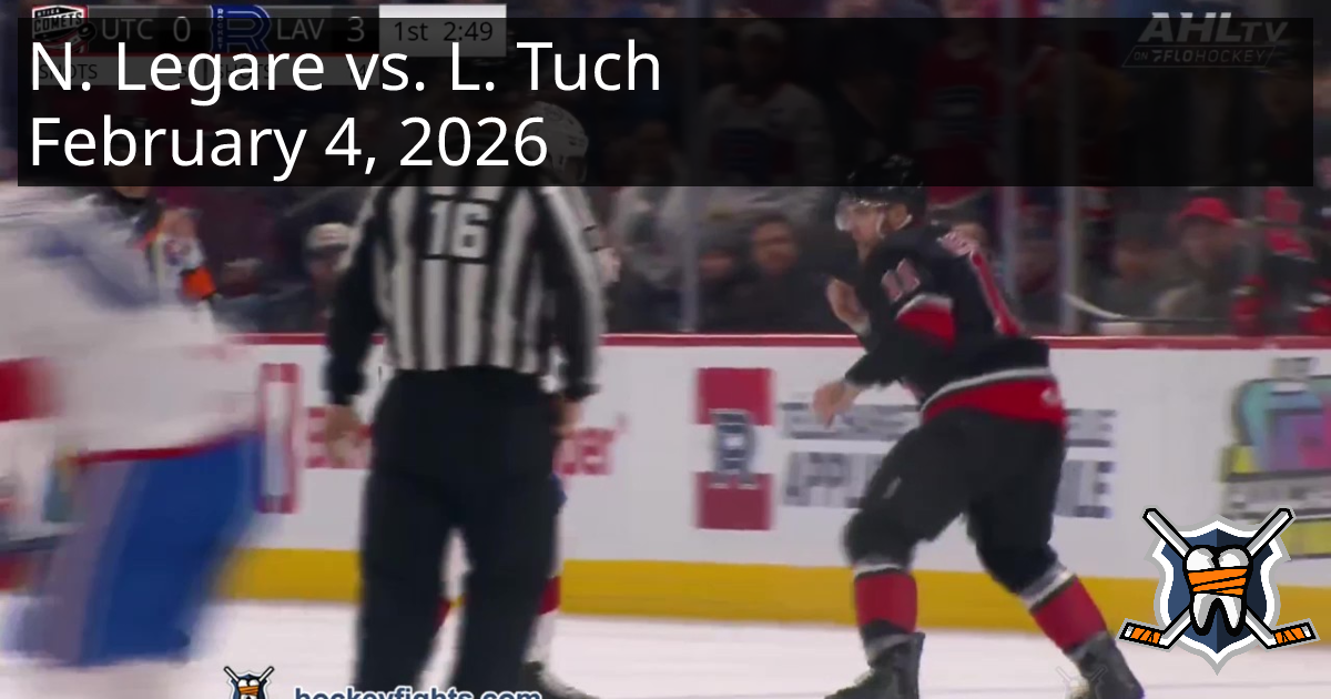 Nathan Legare vs. Luke Tuch, February 4, 2026 - Utica Comets vs. Laval ...