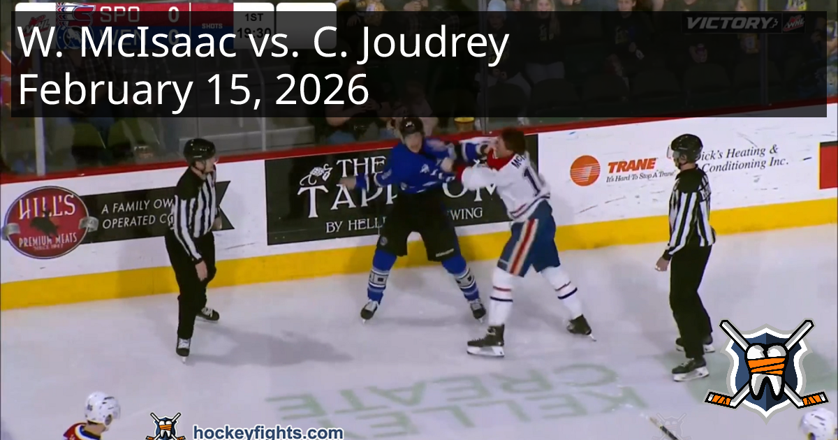 William McIsaac vs. Caelan Joudrey, February 15, 2026 - Spokane Chiefs ...