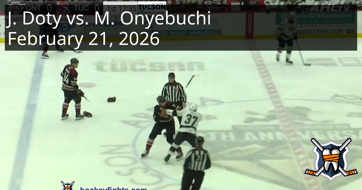 Jacob Doty vs. Montana Onyebuchi, February 21, 2026 - Ontario Reign vs ...