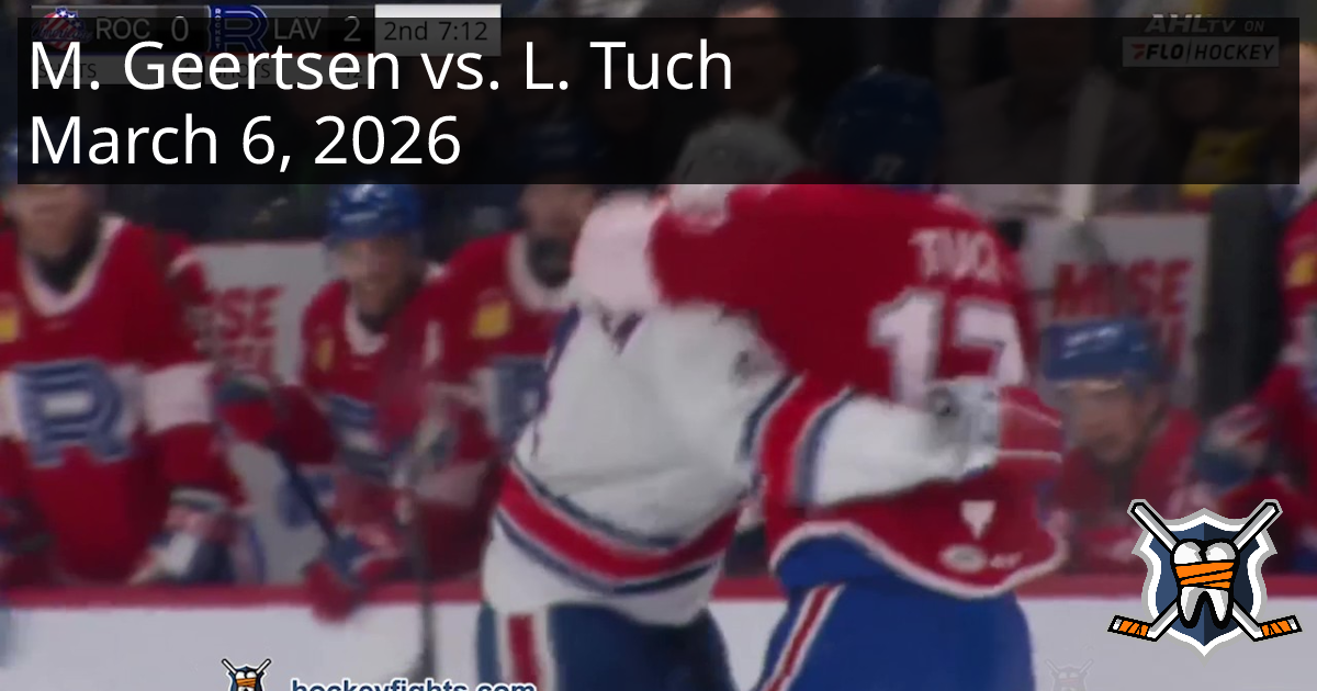 Mason Geertsen vs. Luke Tuch, March 6, 2026 - Rochester Americans vs ...
