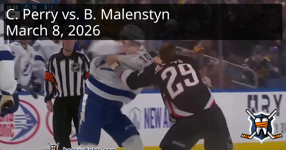Corey Perry vs. Beck Malenstyn, March 8, 2026 - Tampa Bay Lightning vs ...