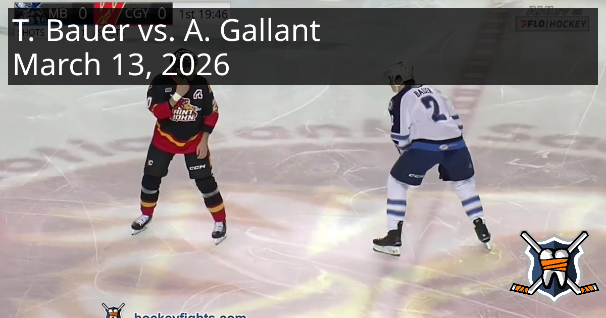 Tyrel Bauer vs. Alex Gallant, March 13, 2026 - Manitoba Moose vs ...