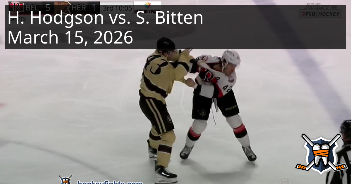 Hayden Hodgson vs. Sam Bitten, March 15, 2026 - Belleville Senators vs ...