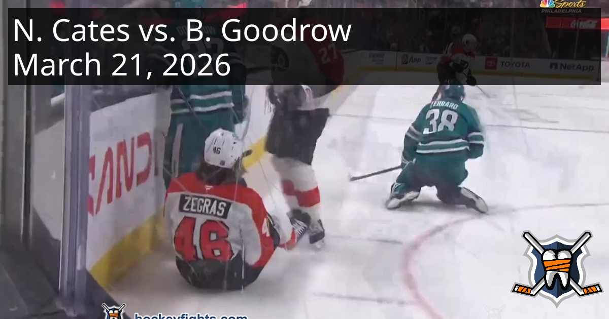 Noah Cates vs. Barclay Goodrow, March 21, 2026 - Philadelphia Flyers vs ...